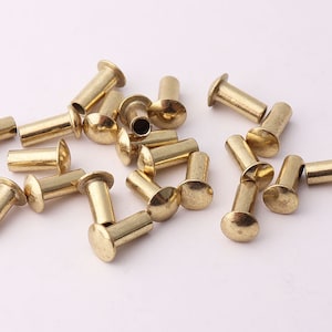50pcs Gold Rivets 5mm(w)*8mm(h) Single Cap Rivets Rapid Rivets Studs ...