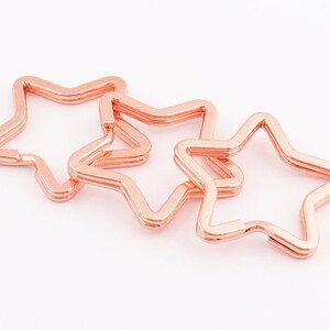 Rose Gold Keyring Split Key Ring Star Keyrings Split Rings Double Loops ...