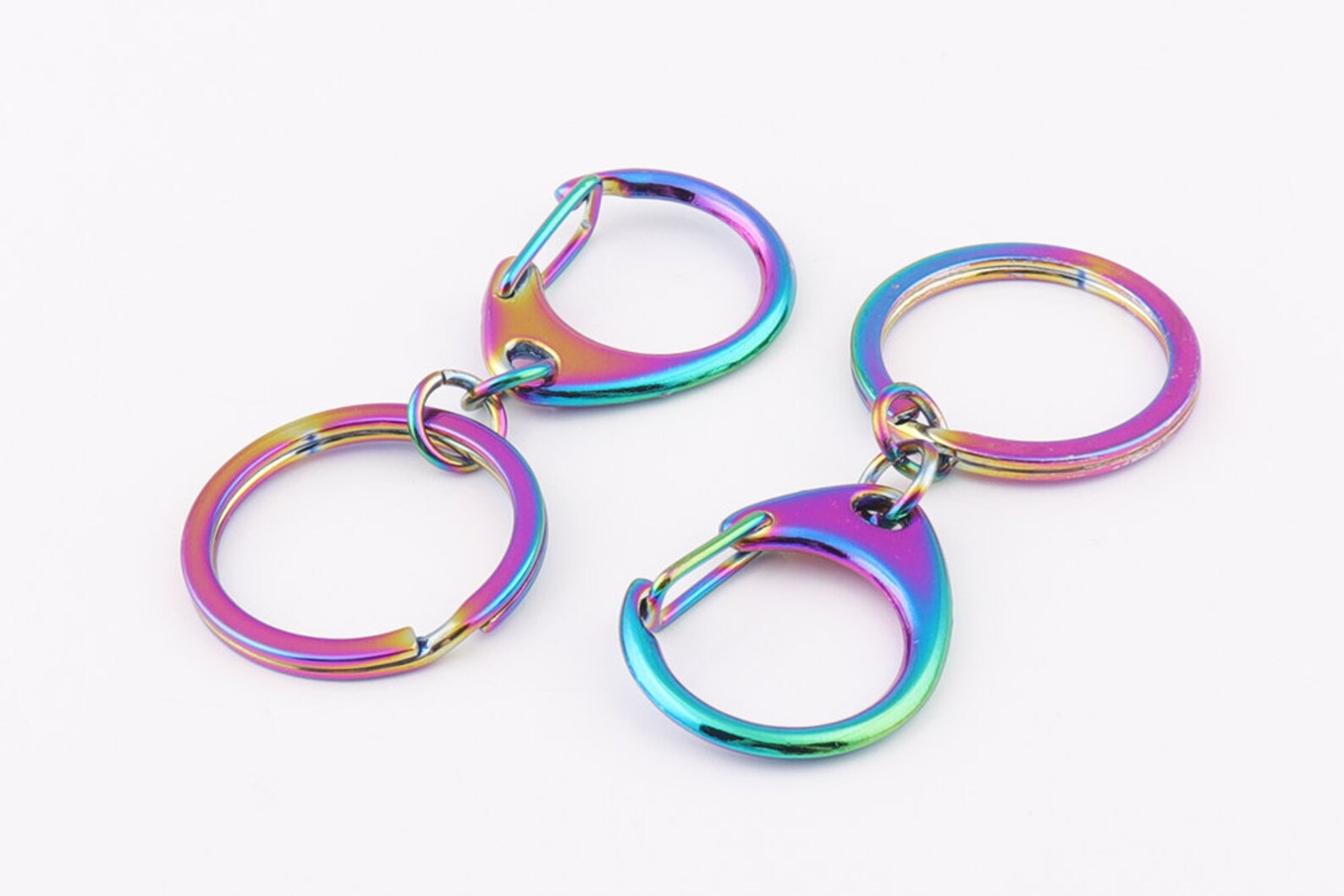 Rainbow Keychains Lobster clasp with Split Keyrings Swivel key | Etsy