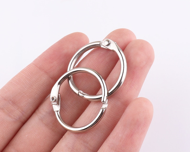 Silver Binder Rings hinge sleepers Split Ring Snap Rings Card | Etsy