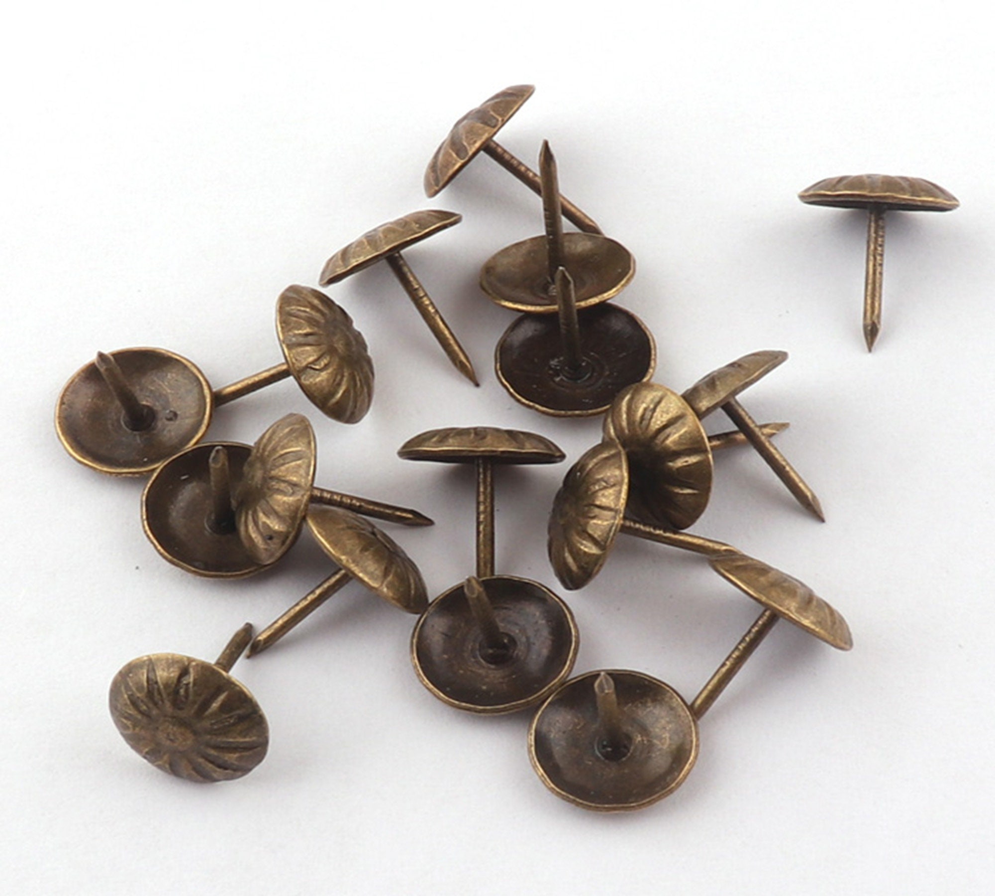 100 Antique Bronze Sofa Nail Push Pins,upholstery Tacks/nails,leather ...