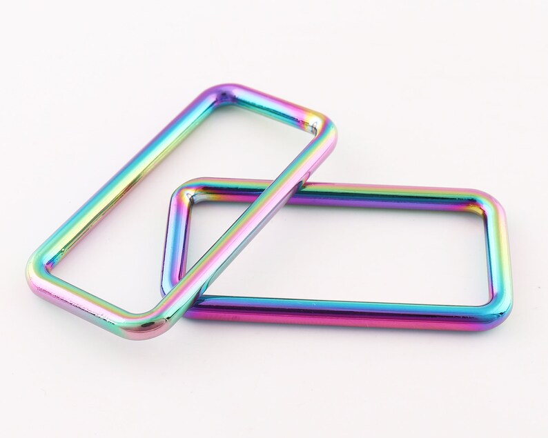 Rectangular Ring Rainbow Buckle Strap Rectangle Ring Metal - Etsy