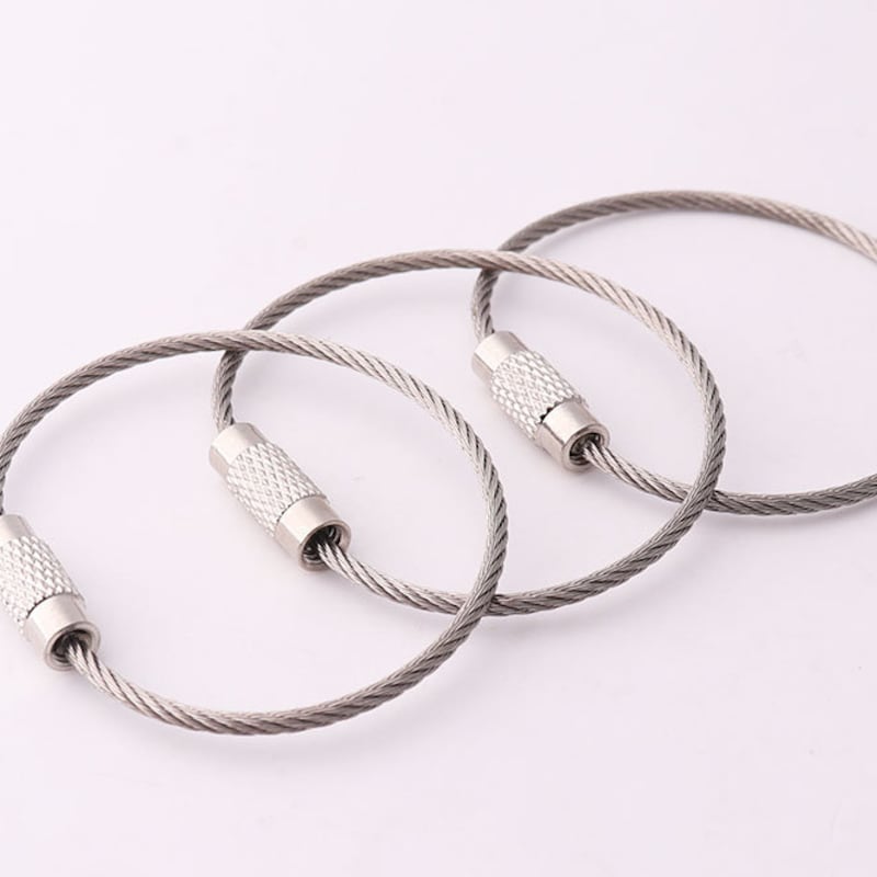 Stainless Steel Wire Keychain Cable Key Ring - Etsy