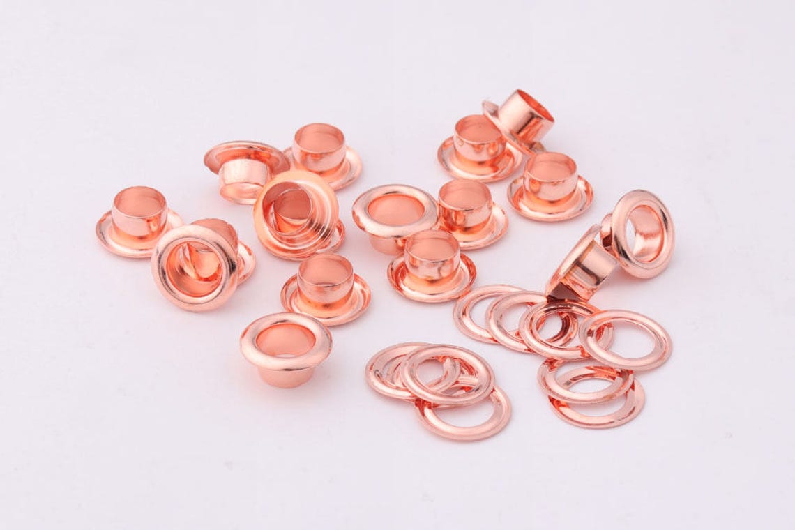 100set Rose gold Öse Ösen mit Scheibe 10mm 13mm Messing Ösen Ösen ...