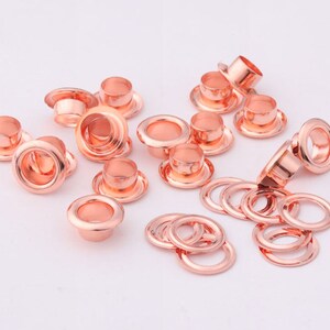 100set Rose Gold Eyelet Grommets With Washer 10mm 13mm Brass Grommets ...