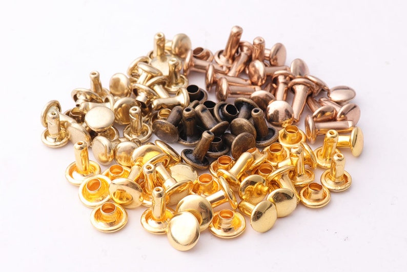 50pcs Rapid Rivets 6mm 7mm Double Cap Rivets Rose Gold Rivet | Etsy