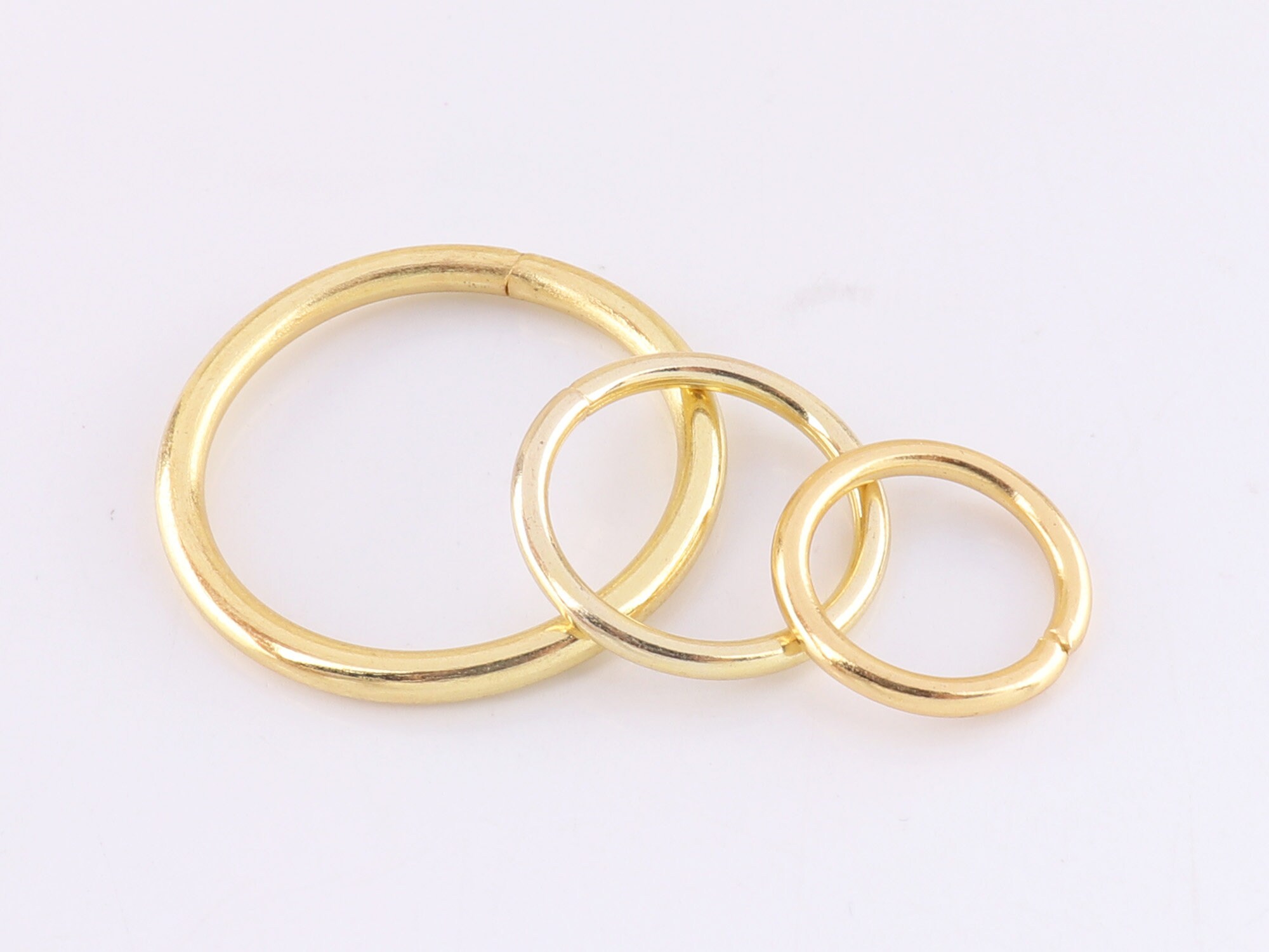 Gold O rings Seamed Round Ring Spilit Loop O-Rings Buckles | Etsy