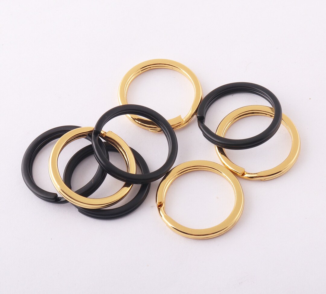20mm Round Split Key Ring Negro Split Keyrings Oro Split Rings Double ...