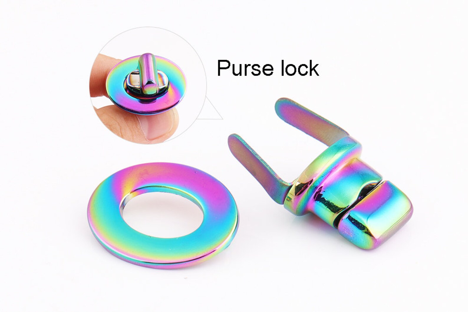 Rainbow Purse Lock 27*21mm Twists Purse Turn Lock Clutch Lock Bag Lock ...