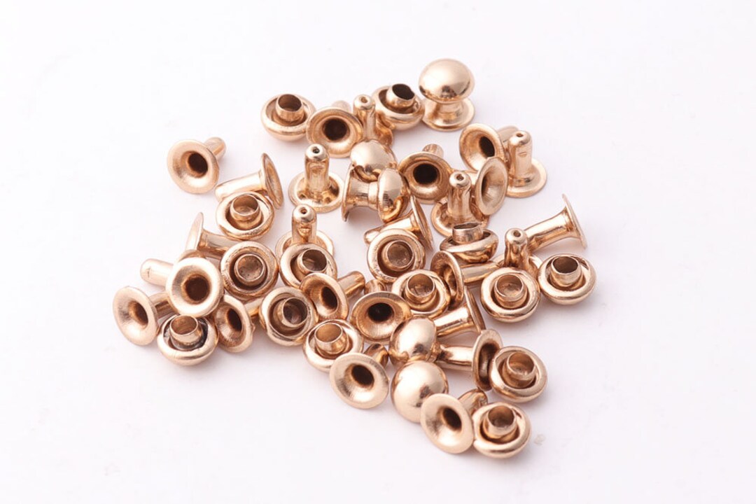 50pcs Rose Gold Rapid Rivet 5mm Rivets Double Cap Rivets Small Rivets ...