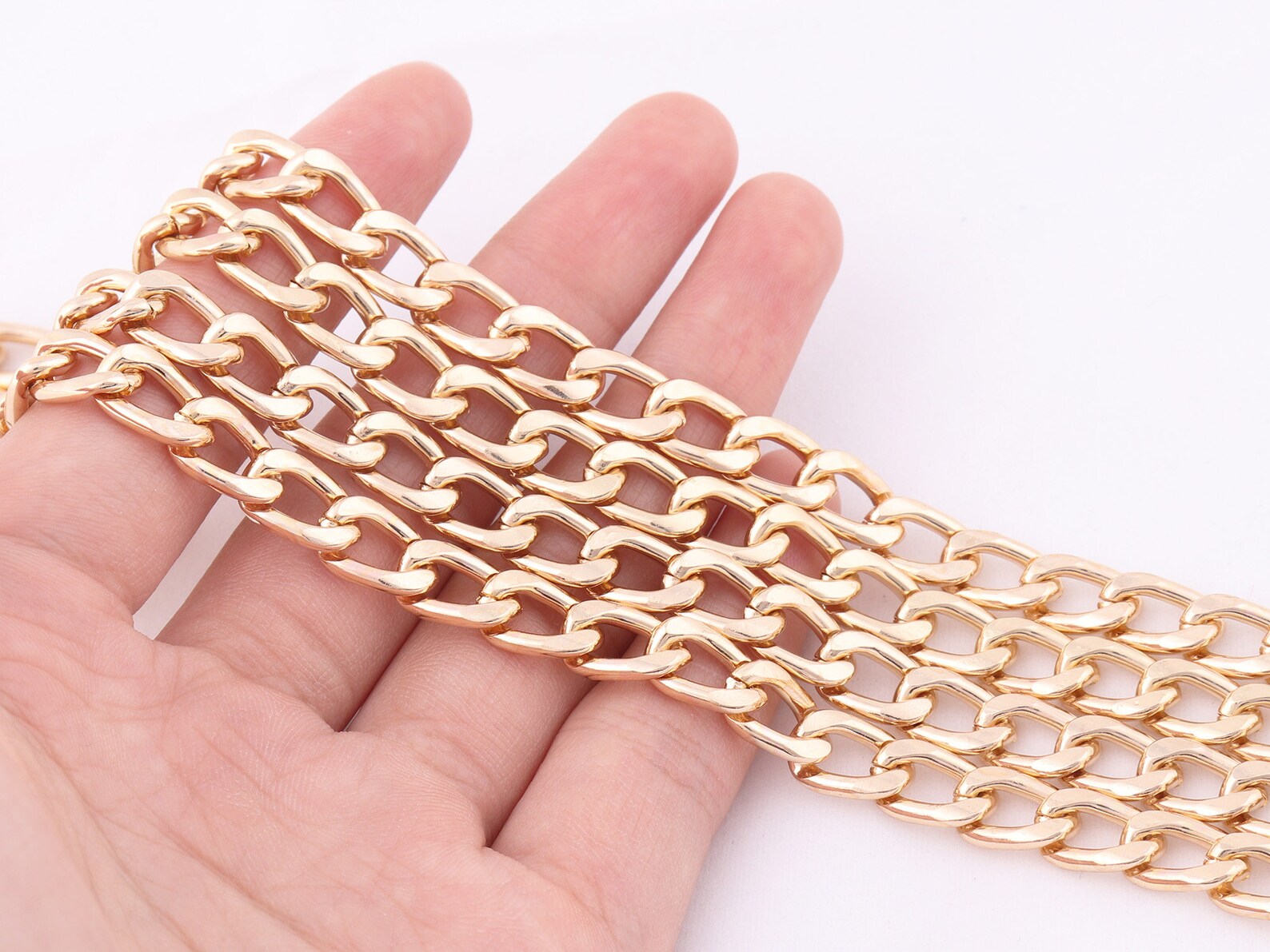 Curb Chain Purse Strap Chain Bag Chain Flat Link Chain With | Etsy