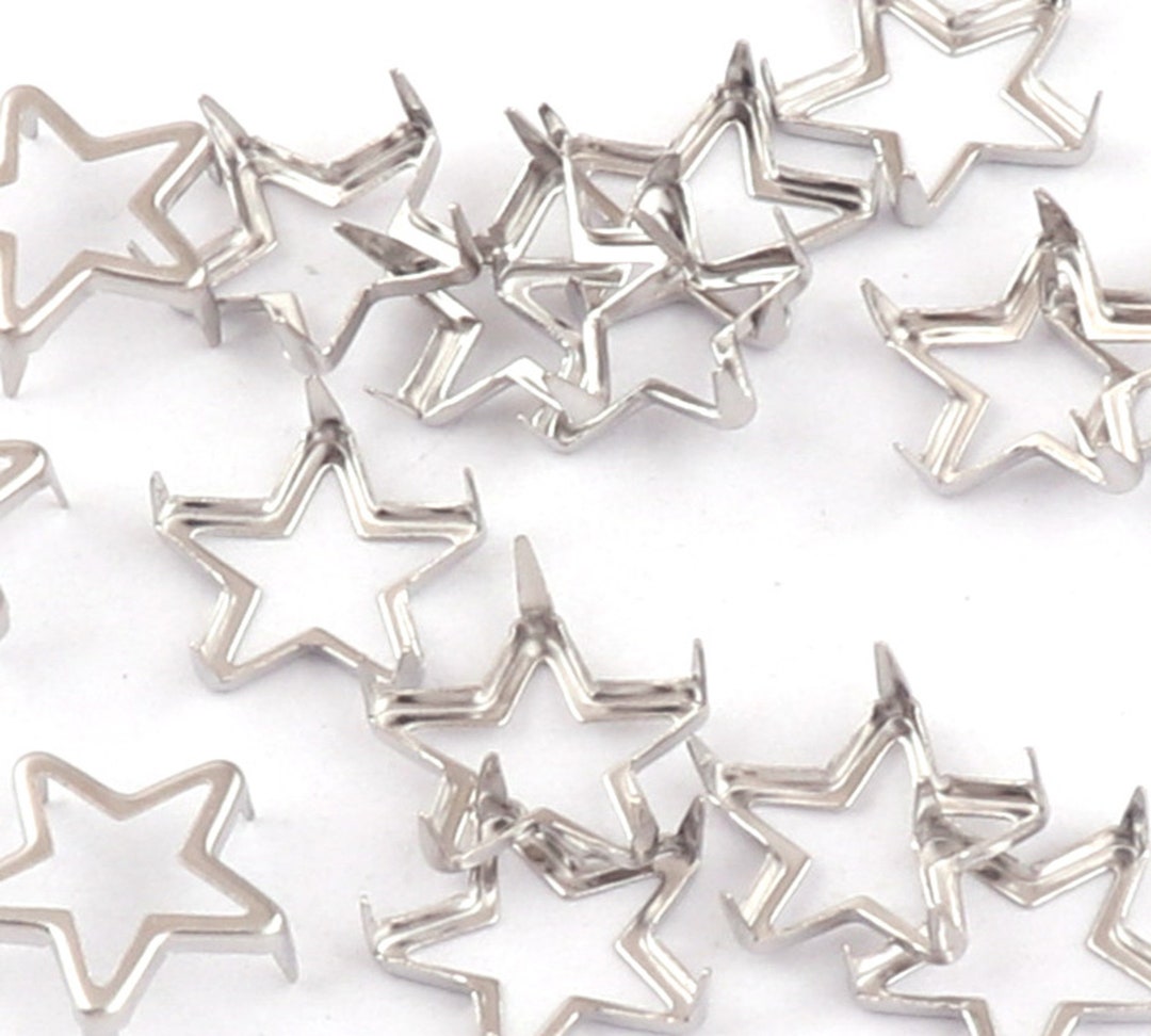 Silver Nailhead Studs Stars Shape Rivet Studs Metal 11mmx5mm Studs ...