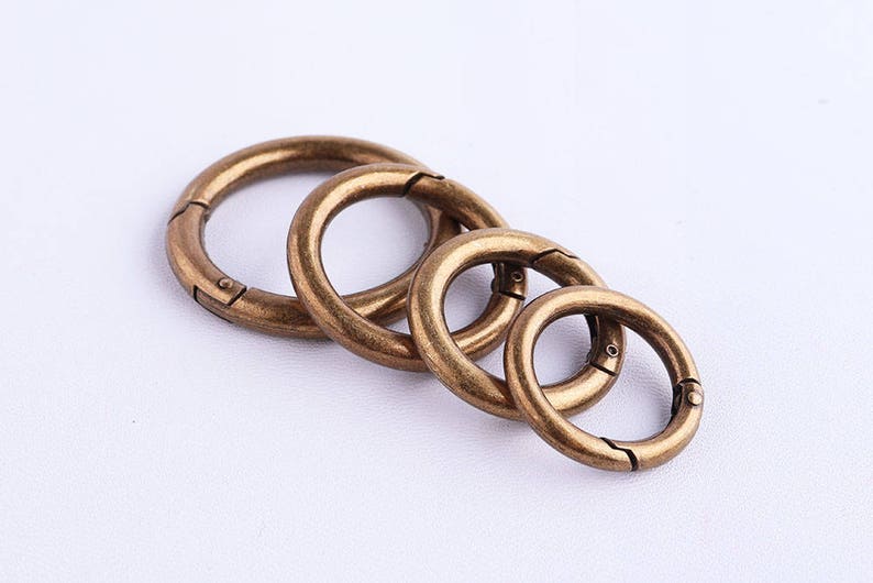 6pcs Antique Brass spring gate ring round gate ring spring | Etsy