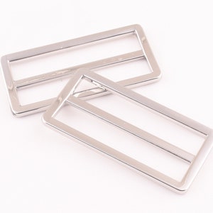 6 Pcs 51mm Sliver Slide Buckle Alloying Rectangle Sliders Strap ...