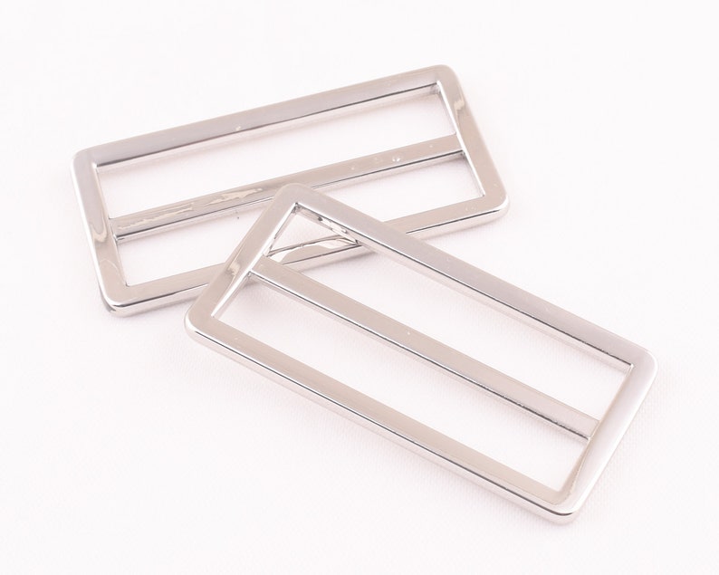 6 Pcs 51mm Sliver Slide Buckle Alloying Rectangle Sliders | Etsy