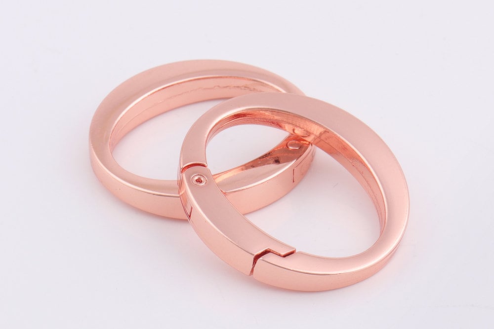 Rose Gold Spring Gate Ring 35mm*32mm Oval Gate Ring Spring Oval Ring ...