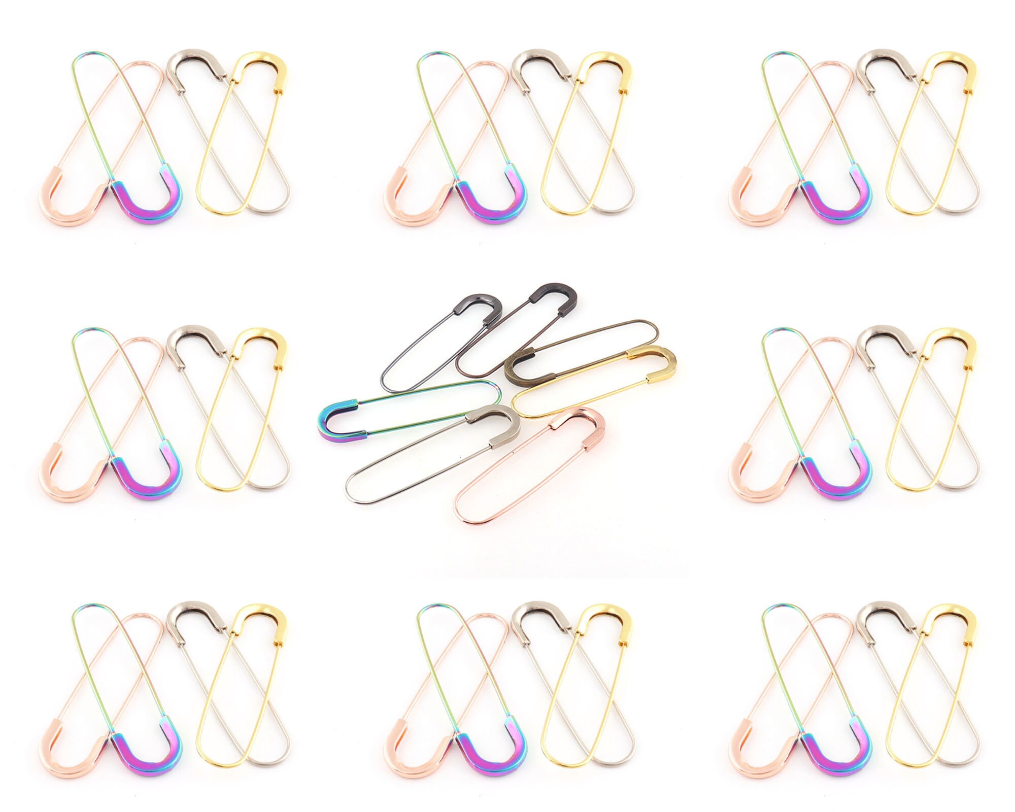 7 Colors Rainbow Safety Pins Big Pins Kilt Pin Brooches Large - Etsy