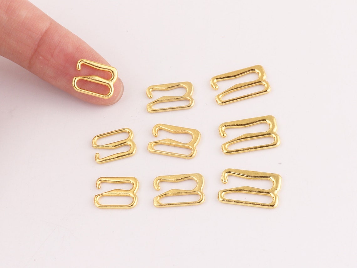 50pcs G Hooks Gold Bra Strap Slider Buckles Slide Hooks Adjusters ...