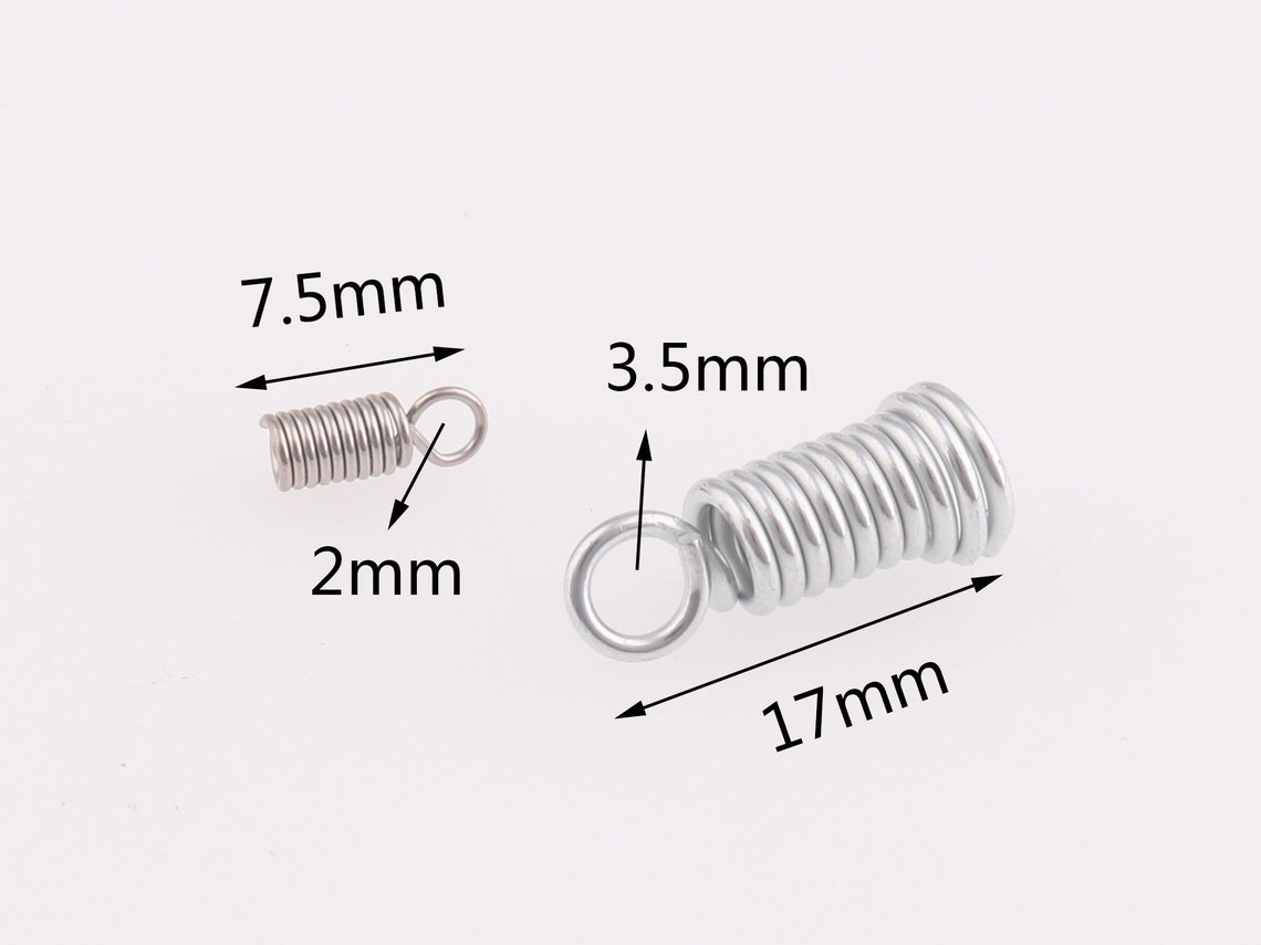 Cord End Spring Coil Crimp Ends Tip Findings With Loop - Etsy