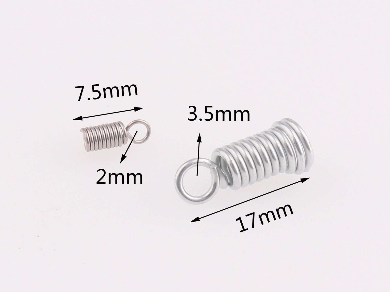 Cord End Spring Coil Crimp Ends Tip Findings With Loop - Etsy