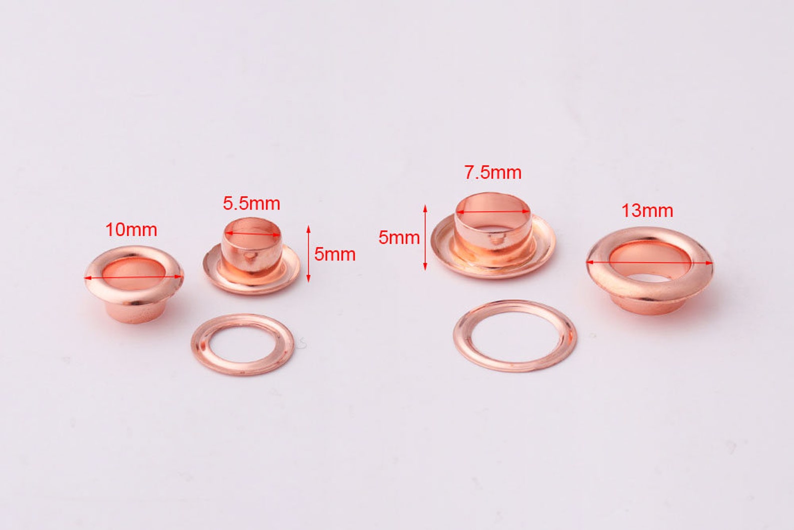 100set Rose gold Öse Ösen mit Scheibe 10mm 13mm Messing Ösen Ösen ...