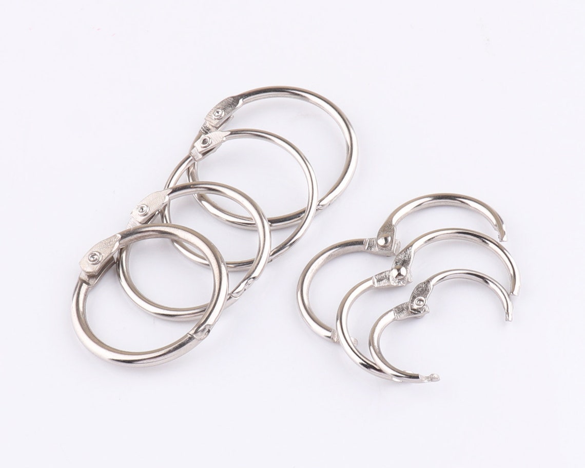 Silver Binder Rings Hinge Sleepers Split Ring Snap Rings Card - Etsy