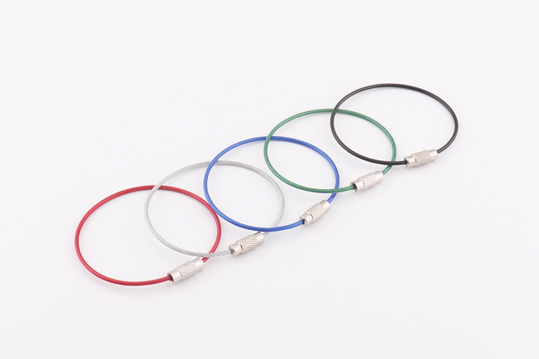 10pcs Colorful Wire Keyring Wire Keychain Cable Key Ring Key Holder ...