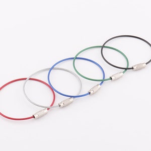 10pcs Colorful Wire Keyring Wire Keychain Cable Key Ring Key Holder ...