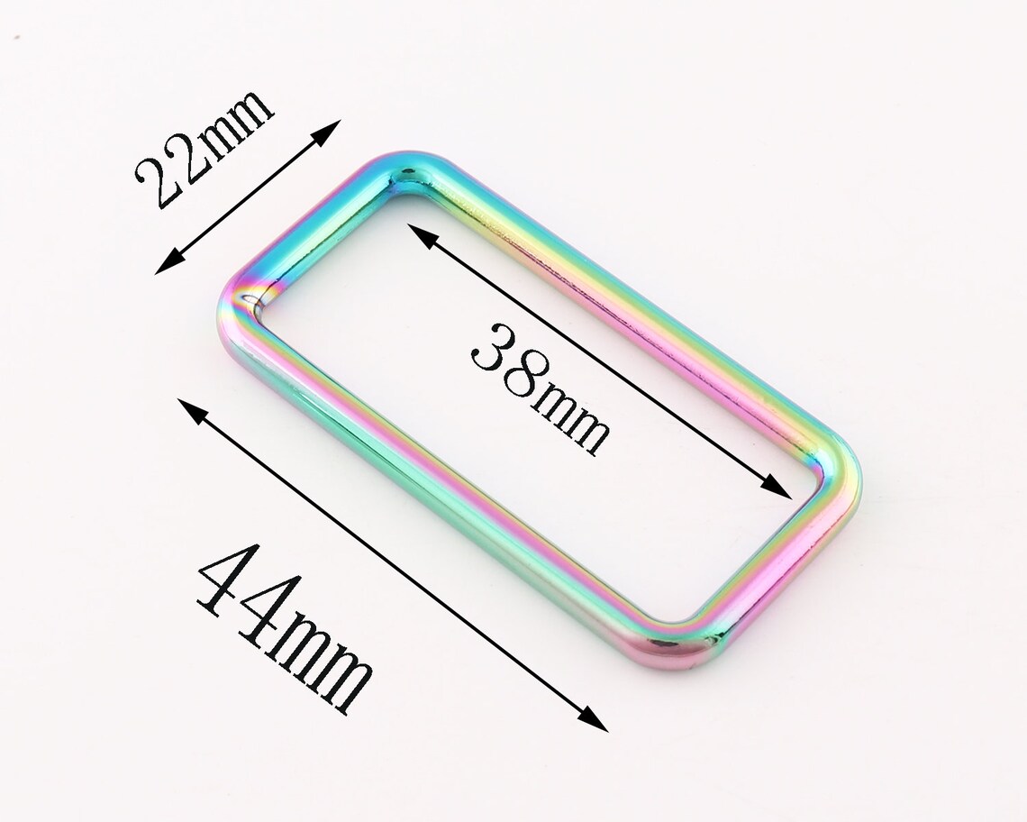 Rectangular Ring Rainbow Buckle Strap Rectangle Ring Metal - Etsy