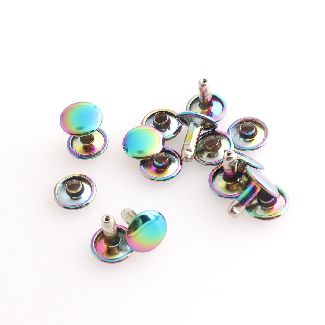 Rainbow Rivets 10mm Double Cap Rivets Rapid Rivets Round Belt Rivet ...