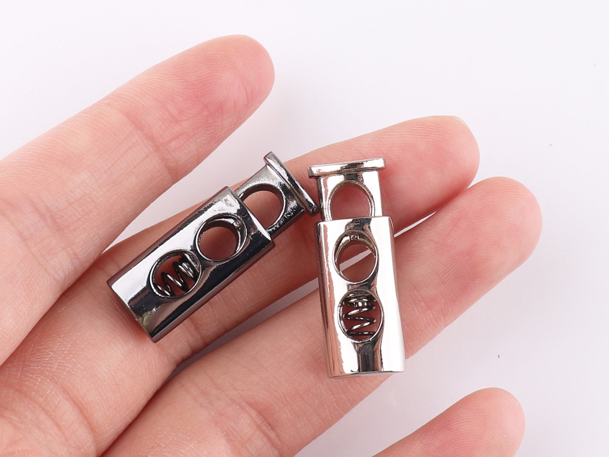 Cord Stopper Double Hole metal Spring Buckle Cord Toggle Lock - Etsy