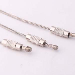 10pcs Wire Keyring Wire Keychain Cable Key Ring Key Holder Stainless ...