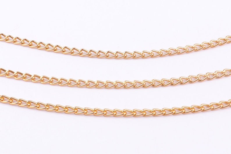 Gold Chain 4mm(w)*7mm(l) Links Chain Twist Chain Cable Chain Bulk Chain ...