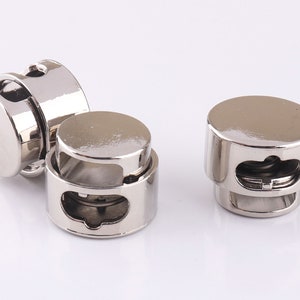 Silver Cord Locks Single Holes Spring Para Cord Lock Round Cord Stopper ...