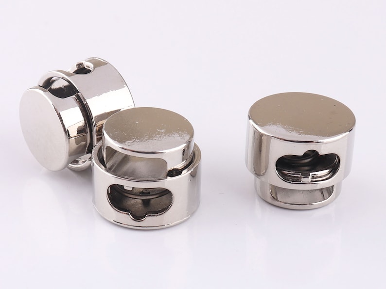 Silver Cord Locks Single Holes Spring Para Cord Lock Round - Etsy