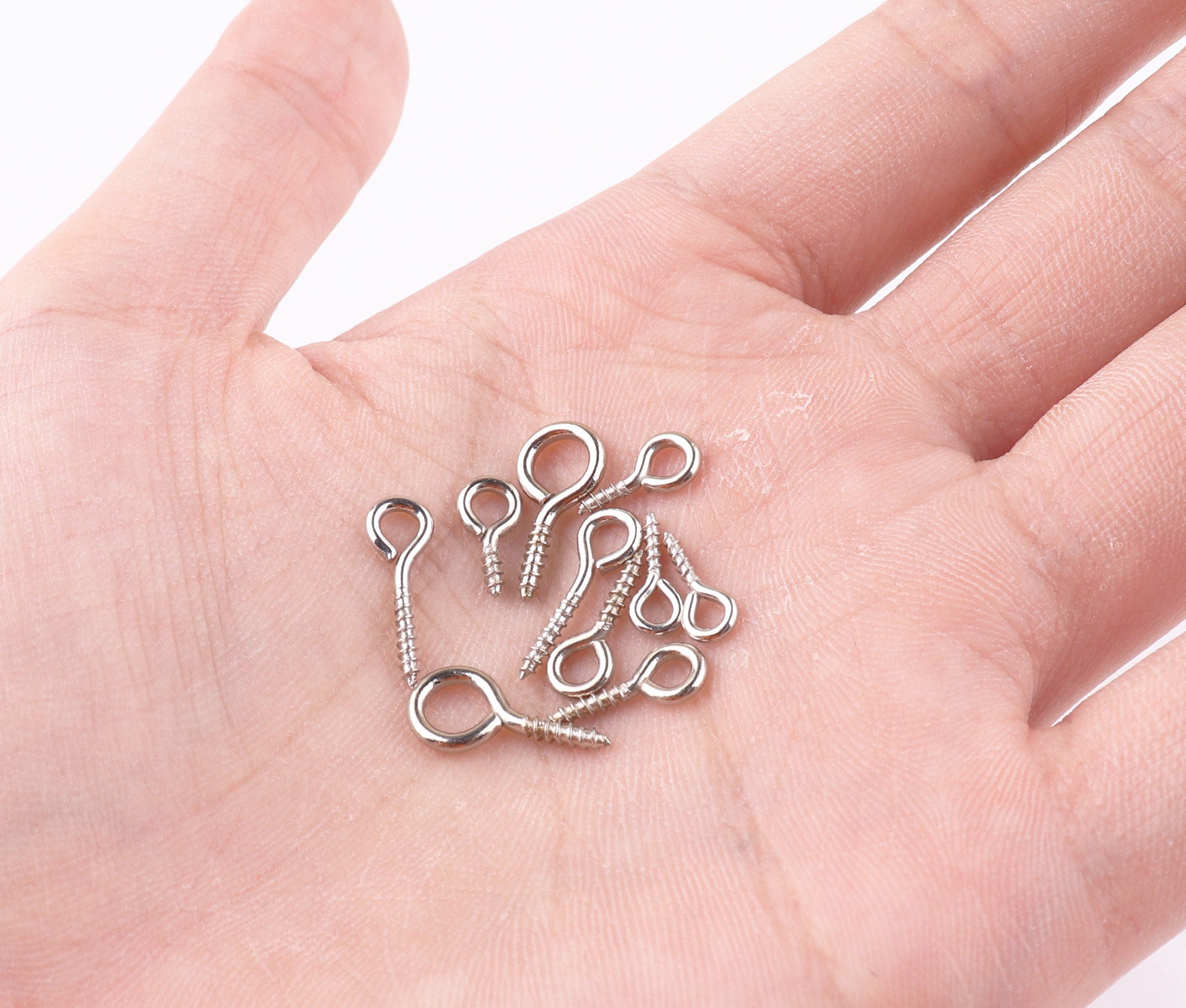 Screw Eye Bails Silver Eyelet Screws Eye Pin Hooks Bails - Etsy
