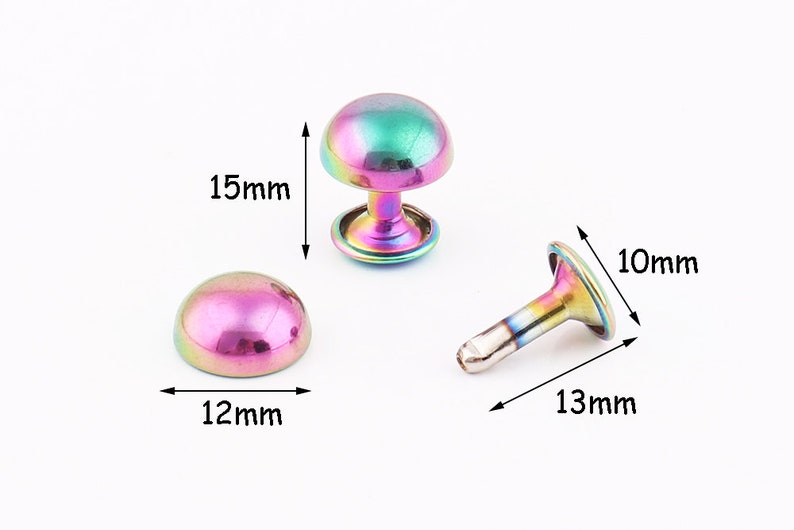 30set Rainbow Double Caps Rivets 12mm Dome Rivets Rapid Rivets - Etsy