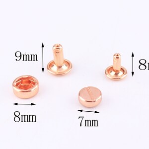 Rose Gold Rapid Rivet Double Cap Rivets Small Rivets Round Rivets for ...