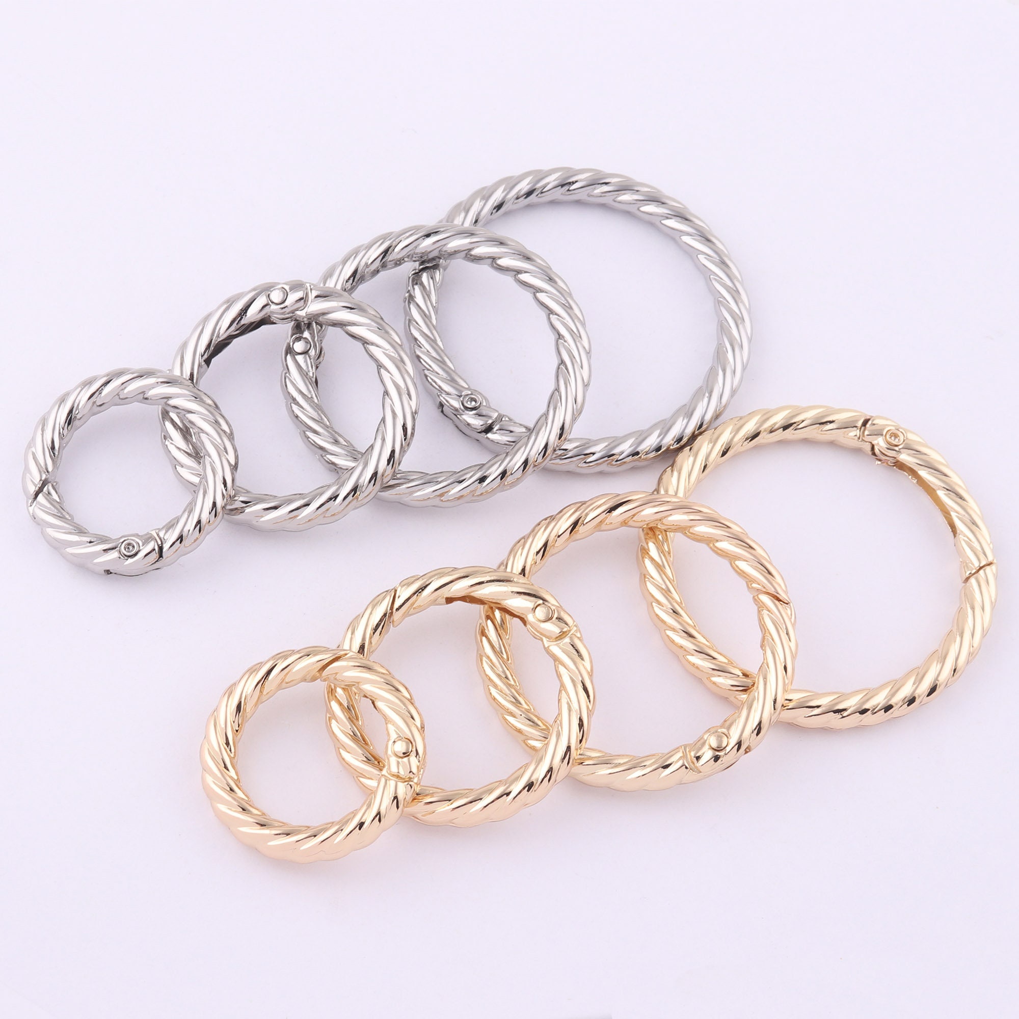 High Quality O Ring Spring Clasp Easy open Round Twisted Ring | Etsy