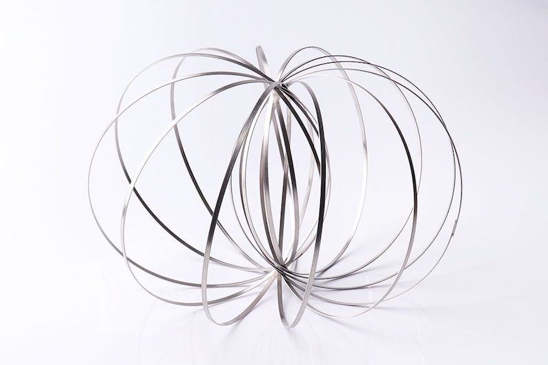 Flow Rings Rainbow/silver Kinetic Ring Spring Arm Slinky Flow - Etsy