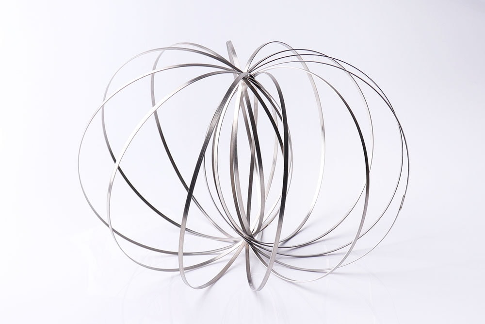 Flow Rings Rainbow/silver Kinetic Ring Spring Arm Slinky Flow - Etsy