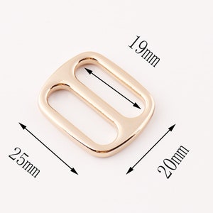 6pcs Gold Belt Buckle Rounded Corners Slide Buckle Adjuster Slide ...