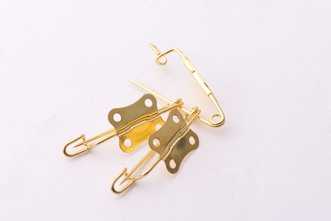 30pcs Brooch Safety Pins 30mm*10mm Gold Safety Pins Metal Safety Pins ...