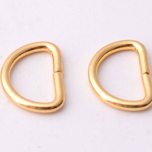 50pcs 3/8" Gold D Rings Small D-rings Buckles Jewelry Making Jump Ring ...