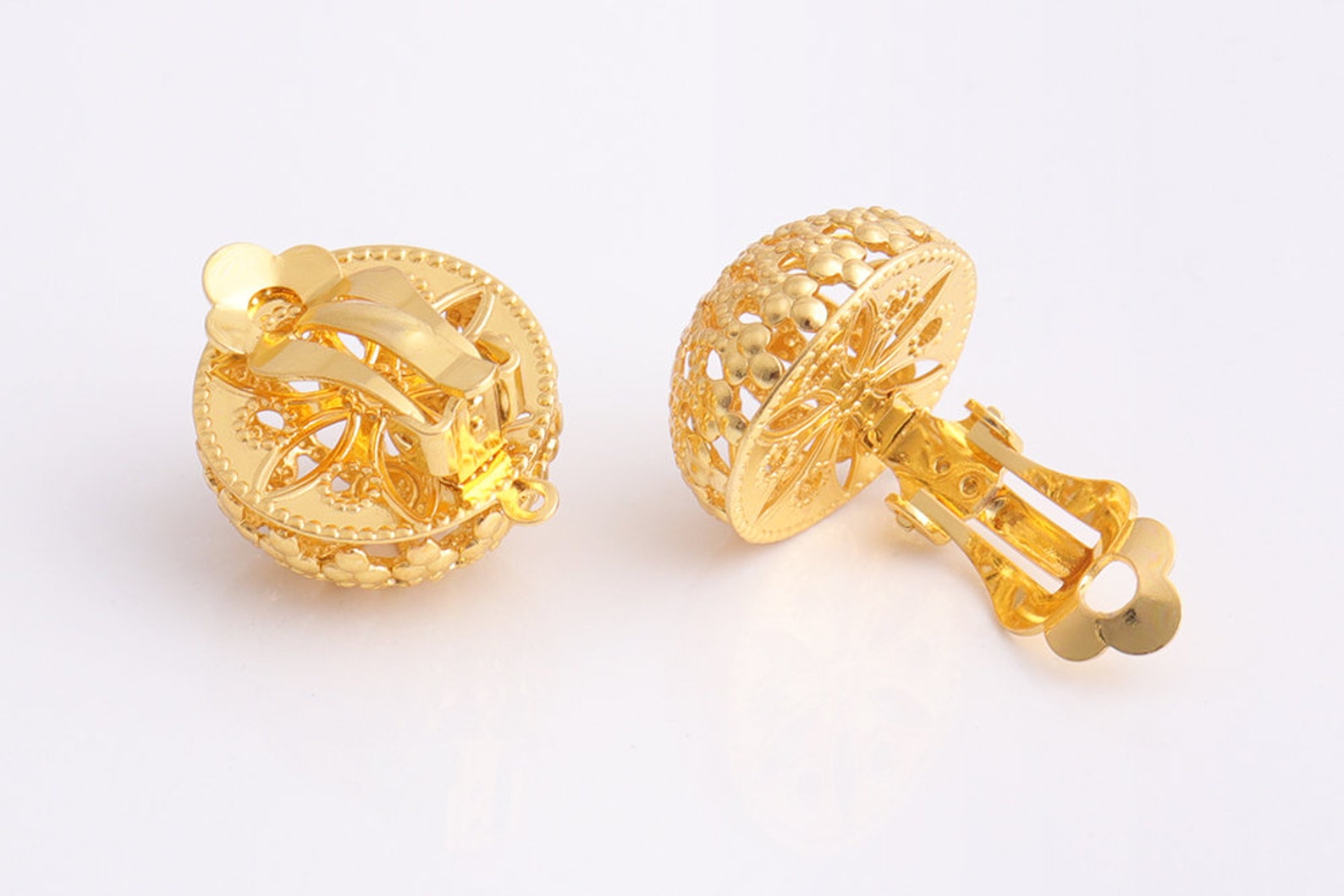 6pairs Hollow Clip on Earring Gold Earring Clips Earrings Clip - Etsy