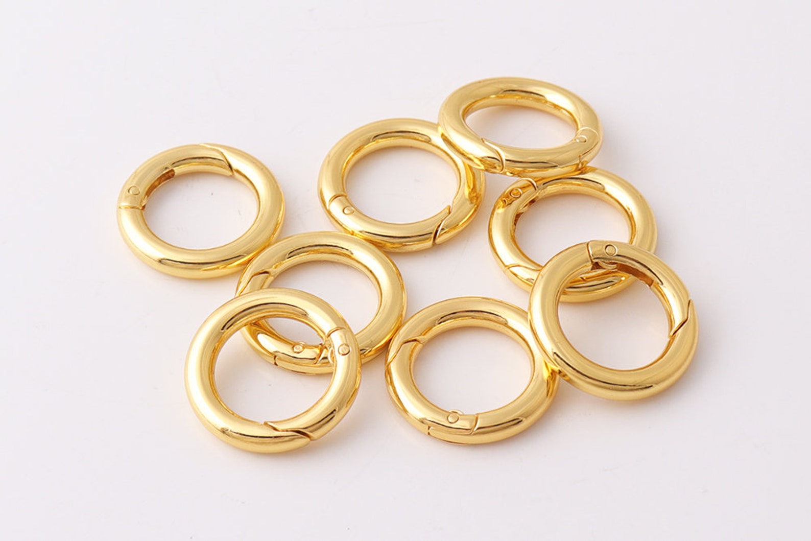 6pcs Gold Spring Gate Ring 20mm(od) Round Gate Ring Spring Ring Clasp ...