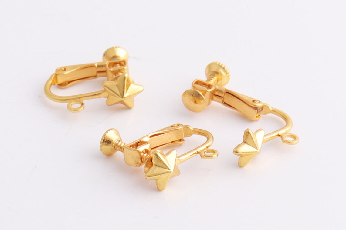 6pairs Clip on Earring Converter Gold Clip on Earring Backs | Etsy