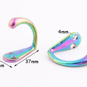 2pcs Rainbow Hook 16*37mm Coat Hooks Metal Hook Decorative Wall Hook ...