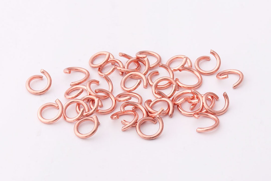 100pcs 8mm*1mm Rose Gold Open Jump Rings Heavy Jump Rings Assorted Jump ...