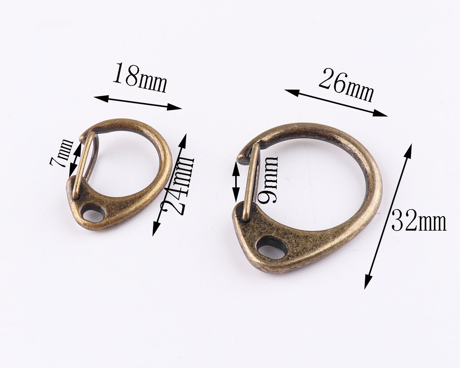 Bronze Spring Clasp Self Closing Snap Hooks Carabiner Hook | Etsy